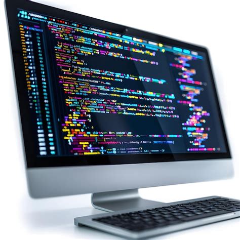Closeup Of Code On A Computer Screen Isolated On White Background