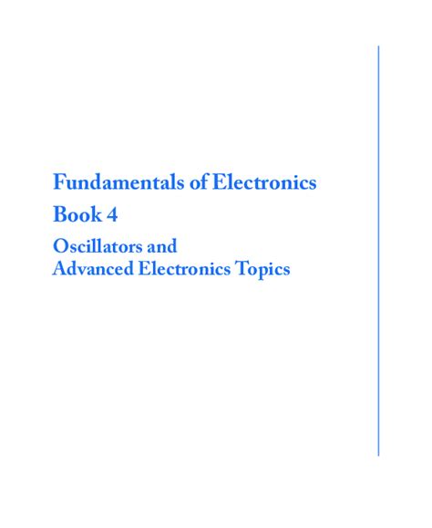 Pdf Fundamentals Of Electronics Book 4 Oscillators And Advanced Pdf Fundamentals Of Electronics Book 4 Oscillators And Advanced