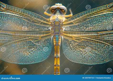 A Dragonflys Intricate Wing Pattern Captured In Detail Stock Illustration Illustration Of