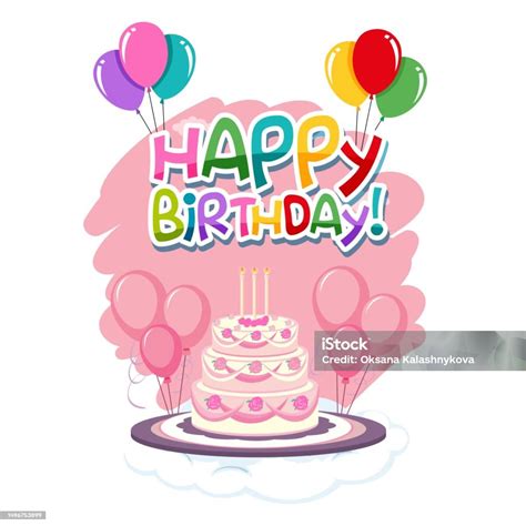 하얀 배경에 풍선 색종이 케이크 촛불로 생일 축하 글자를 손으로 그렸다 공휴일에 대한 스톡 벡터 아트 및 기타 이미지 공휴일 귀여운 기념일 Istock