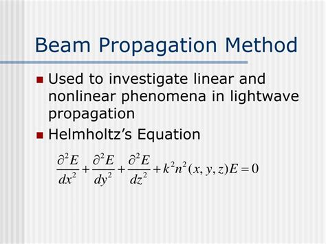 Ppt Beam Propagation Method Powerpoint Presentation Free Download