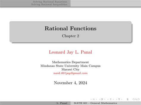 Rational Function Rational Function Ppt