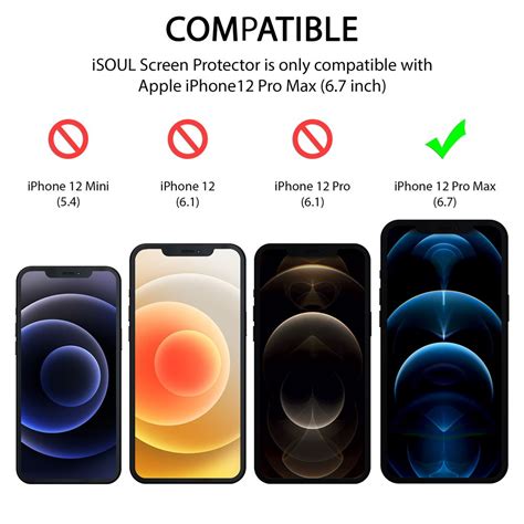 2 Pack Best Iphone 12 Pro Max Screen Protector Tempered Glass Isoul