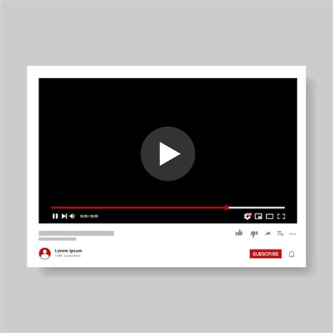 플랫 소셜 미디어 멀티미디어 플레이어 템플릿 무료 벡터