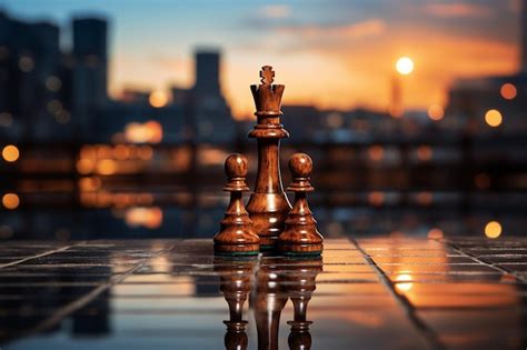 Premium Ai Image Strategic Chessboard Challenge In Business Context Generative Ai