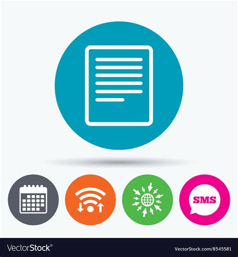 Text File Sign Icon Document Symbol Royalty Free Vector