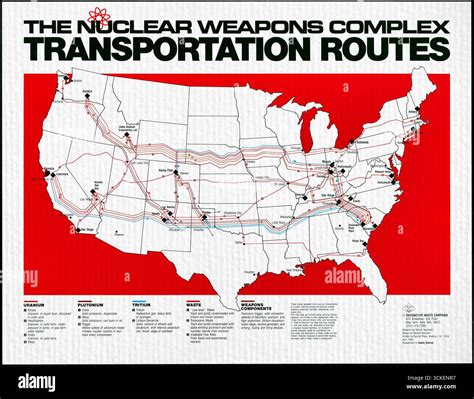 The Nuclear Weapons Complex Transportation Routes 1987 Cold War Map