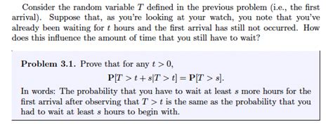 Consider The Random Variable T Defined In The