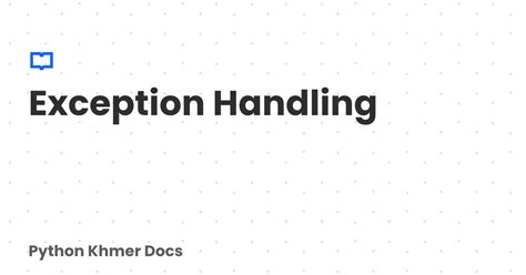 Exception Handling Python Khmer