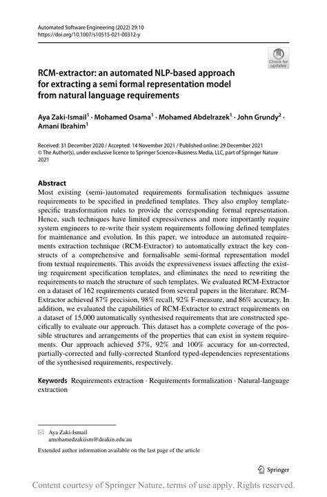 rcm extractor an automated nlp based approach for extracting a semi