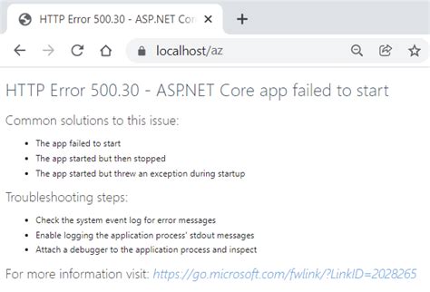 Troubleshooting Error 500 30 Core App Failed To Start In Iis Axeetech