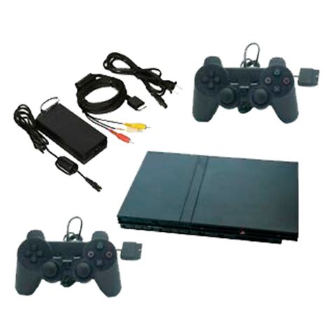 Playstation 2 Console Thin Bundle 2 Controllers And 2 Mystery Games