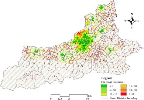 Spatial Distribution Of The Shortest Time In Residential Areas For An