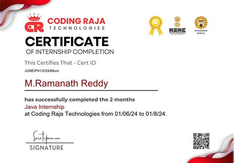 Ramnathreddy Modiyam On Linkedin Java Internship Codingrajatechnologies Professionalgrowth