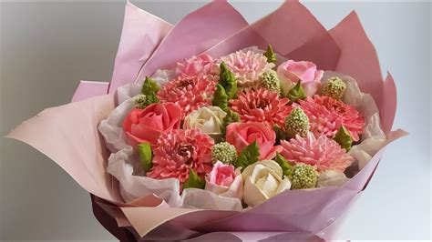 Собираем и формируем зефирный букет 💐 - YouTube