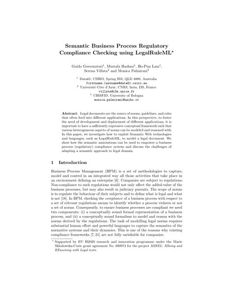 Pdf Semantic Business Process Regulatory Compliance Checking Using Legalruleml