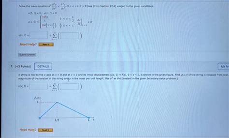 Solved Solve The Wave Equation A2∂x2d2u∂t2∂2u00 See 1