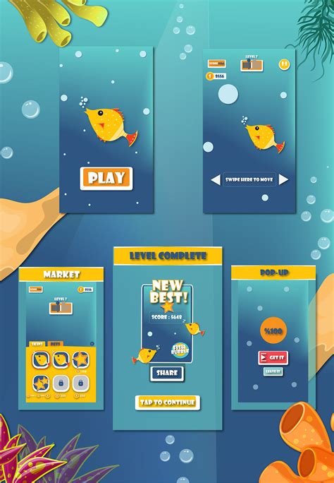 FISH BUBBLE Game UI Design On Behance