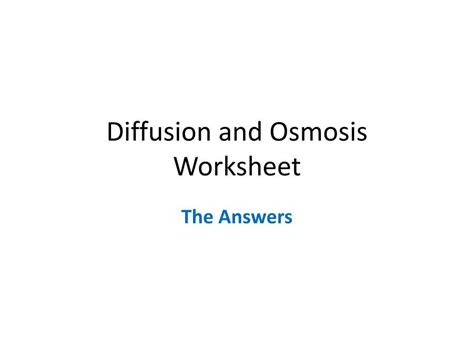 Ppt Diffusion And Osmosis Worksheet Powerpoint — Db