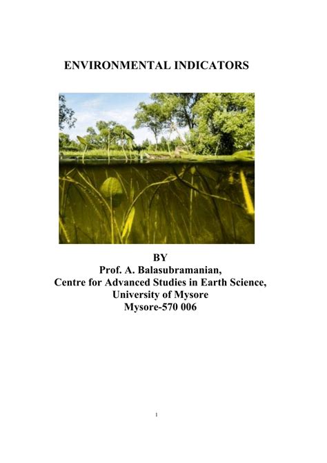 Pdf Environmental Indicators