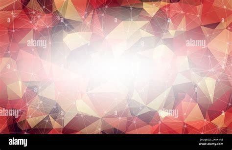 Abstract Dark Red Polygonal Space Background With Connecting Dots And Lines Connection