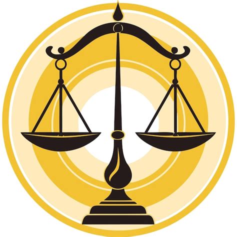 Classic Scales Of Justice Symbol In A Circular Design Ideal For Legal