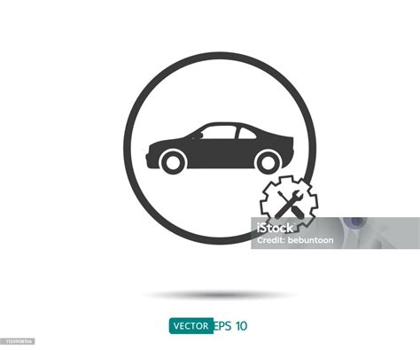 자동차 서비스 아이콘 자동 복구 평면 유지 보수 로고 디자인 벡터 일러스트 레이 션 개념에 대한 스톡 벡터 아트 및 기타 이미지 개념 개발 광고 Istock