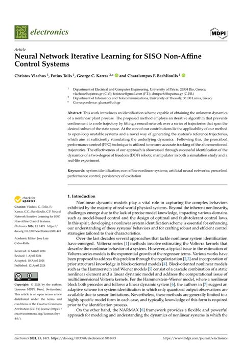 Pdf Neural Network Iterative Learning For Siso Non Affine Control Systems