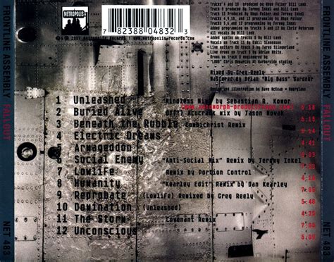 Car Tula Trasera De Front Line Assembly Fallout Portada