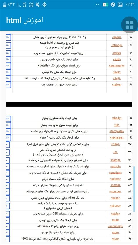 دانلود برنامه اموزش و کدهای Html برای اندروید مایکت