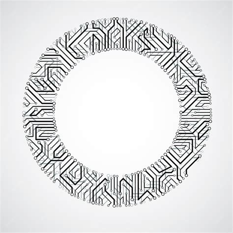 Premium Vector Round Circuit Board With Electronic Components Of Technology Device Computer