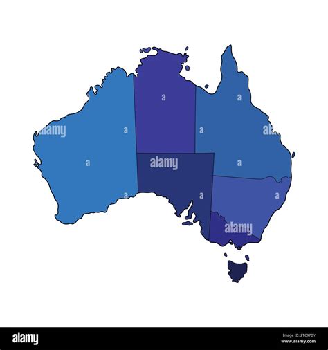 Detailed Map Of Australia Vector Icon Illustration Australia Map Stock Vector Image And Art Alamy