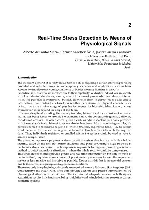 Pdf Real Time Stress Detection By Means Of Physiological Signals