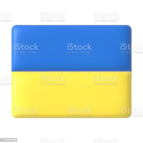 우크라이나의 3d 만화 스타일 최소 아이콘 플래그입니다 흰색 배경에 격리된 3d 벡터 그림 국기에 대한 스톡 벡터 아트 및 기타 이미지 Istock