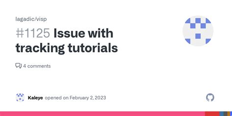 Issue With Tracking Tutorials · Issue 1125 · Lagadicvisp · Github