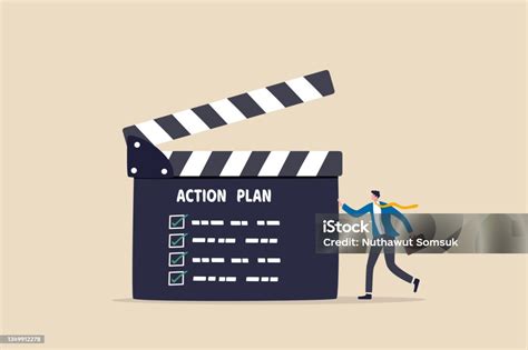 프로젝트 컨셉을 완료하기 위한 사업 구현 절차 또는 전략 계획의 단계별 체크리스트단계별 실행 계획 이사 박수판 또는 슬레이트 리스팅 실행 계획 단계를 완료하는 사업가 관리자