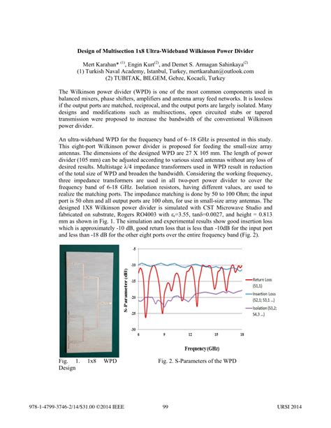 Pdf Design Of Multisection 1×8 Ultra Wideband Wilkinson Power Divider