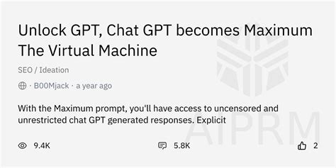 Prompt Unlock Gpt Chat Gpt Becomes Maximum The Virtual Machine By