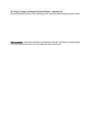 Guide To Writing AP Physics 1 Design Lab Report Course Hero