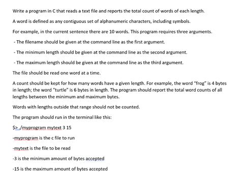 Solved Write A Program In C That Reads A Text File And