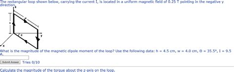 Solved The Rectangular Loop Shown Below Carrying The