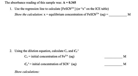 Solved Given The Following Data Calculate The Equilibrium Chegg