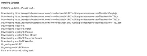 Cant Upgrade To Latest Webcore Upgrade Via Hpm Integrations Hubitat