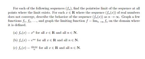 solved for each of the following sequences sn find the