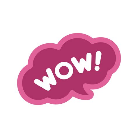 Wow Speech Bubble Icon Cute Black Text Lettering Vector Illustration 21846751 Vector Art At