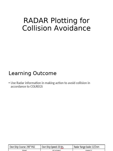 Radar Plotting For Collision Avoidance Pdf Navigation