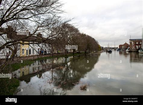 A Tidal Surge Causes Flooding Around Faversham Creek Threatening To