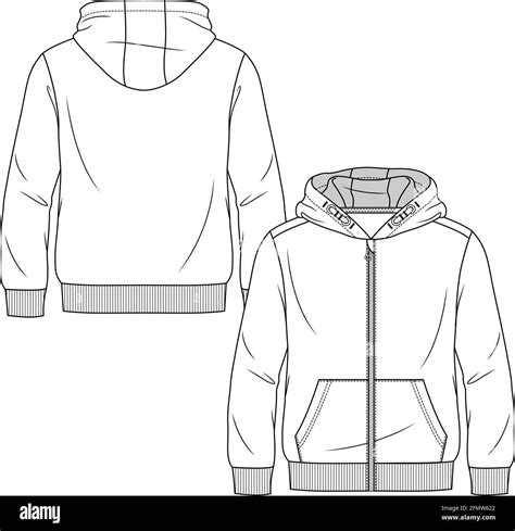 Descargar Este Vector Sudadera Con Capucha Para Chicos Plantilla De Dibujo Plana Sudadera