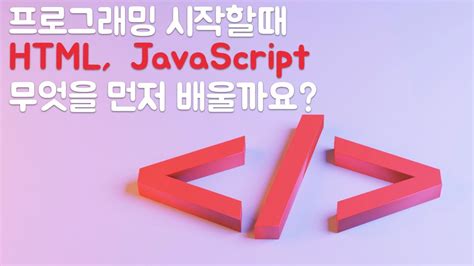 프로그래밍 시작 무엇부터 공부할까요 Youtube