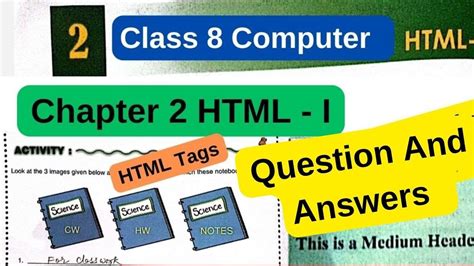 computer class 8 chapter 2 html i question and answers class 8